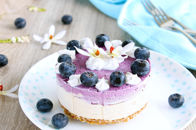 Raw Blueberry Vanilla Cheesecake | Coconut Magic